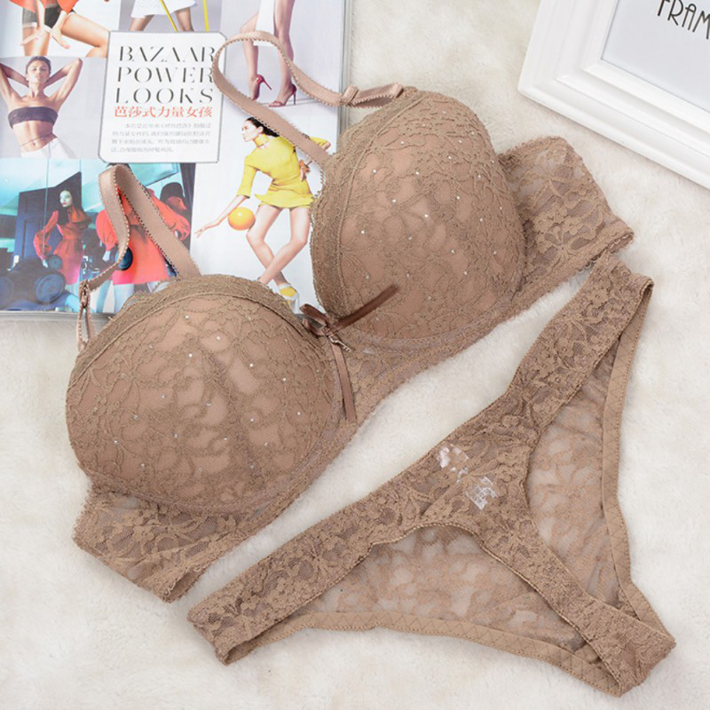 Комплект нижнего белья 80C (36C) beige, push up, набор женского белья с ...