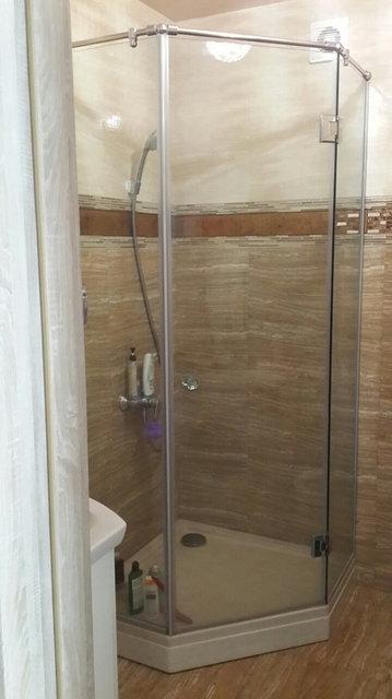 Кутова душова кабіна у прозорому склі (ID#790410104), цена: 5040 ...