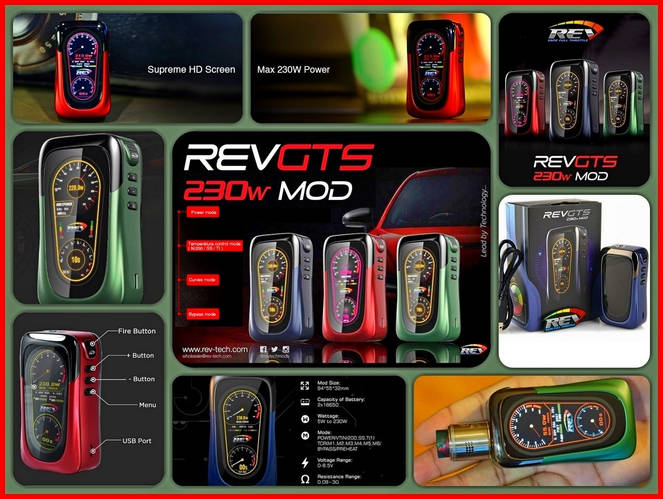 REV GTS 230W TC Box MOD Black/Blue. Боксмод. Оригінал від компанії ...