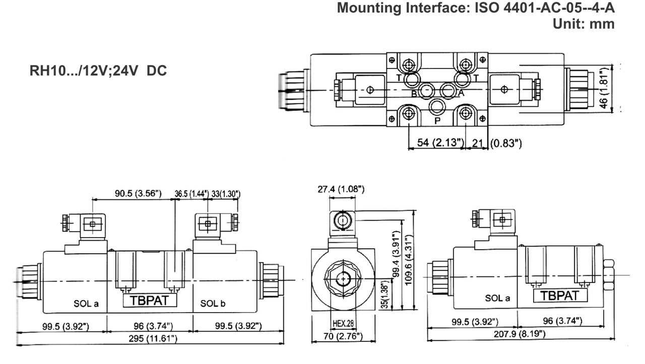 Электромагнитный (соленоидный) клапан Hydro-pack ISO 4401-AC-05--4-A ...