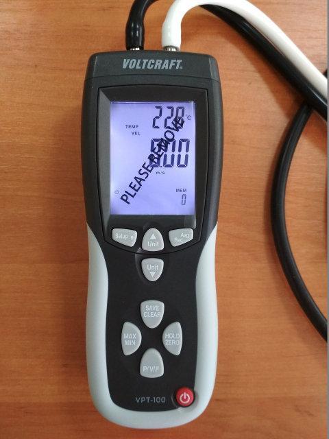 Анемометр VPT-100 (1,0 - 80,0 м/с; 0 - 50 mbar; 0 - 99,9999 м3/хв) на ...