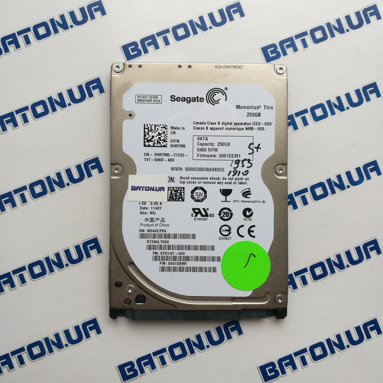 Жесткий диск для ноутбука Seagate Momentus Thin ST250LT003 250GB 2.5" 16MB 5400rpm SATAII 3Gb/s ...