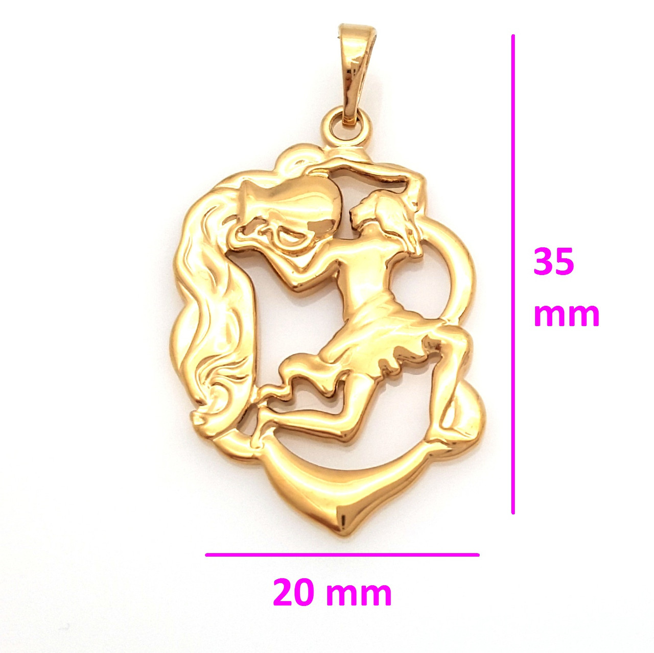 Кулон Знак Зодиака "Водолей", без камней, медицинское золото, 18К ...