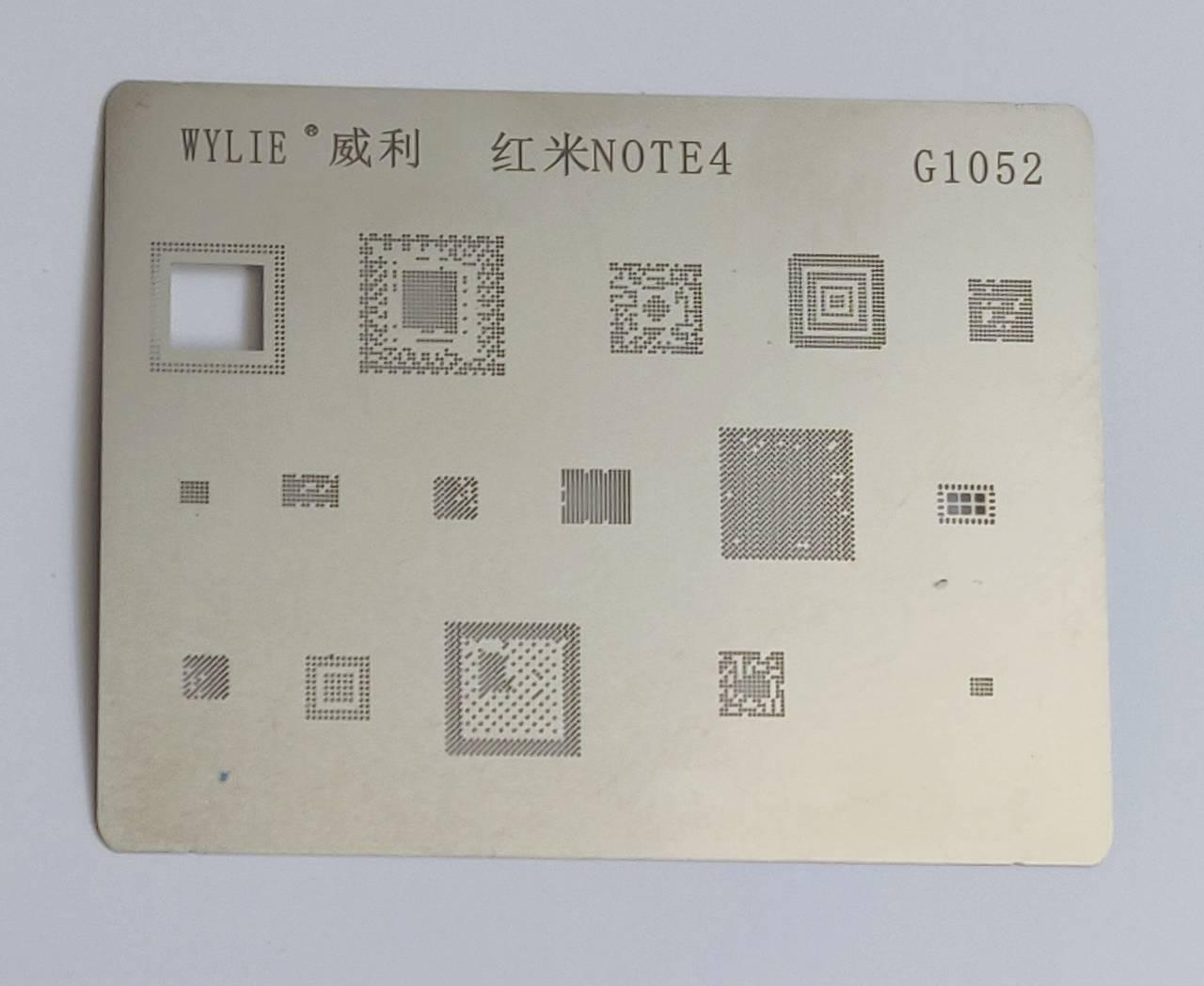 Трафарет BGA G1052 для Xiaomi Redmi Note 4. MSM8610, MSM8928, Lc1860 ...