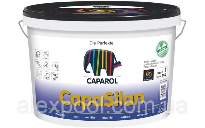 Купить Caparol CapaSilan В1 10 л - Интерьерная краска на основе силиконовых смол, цена 5269.44 ...