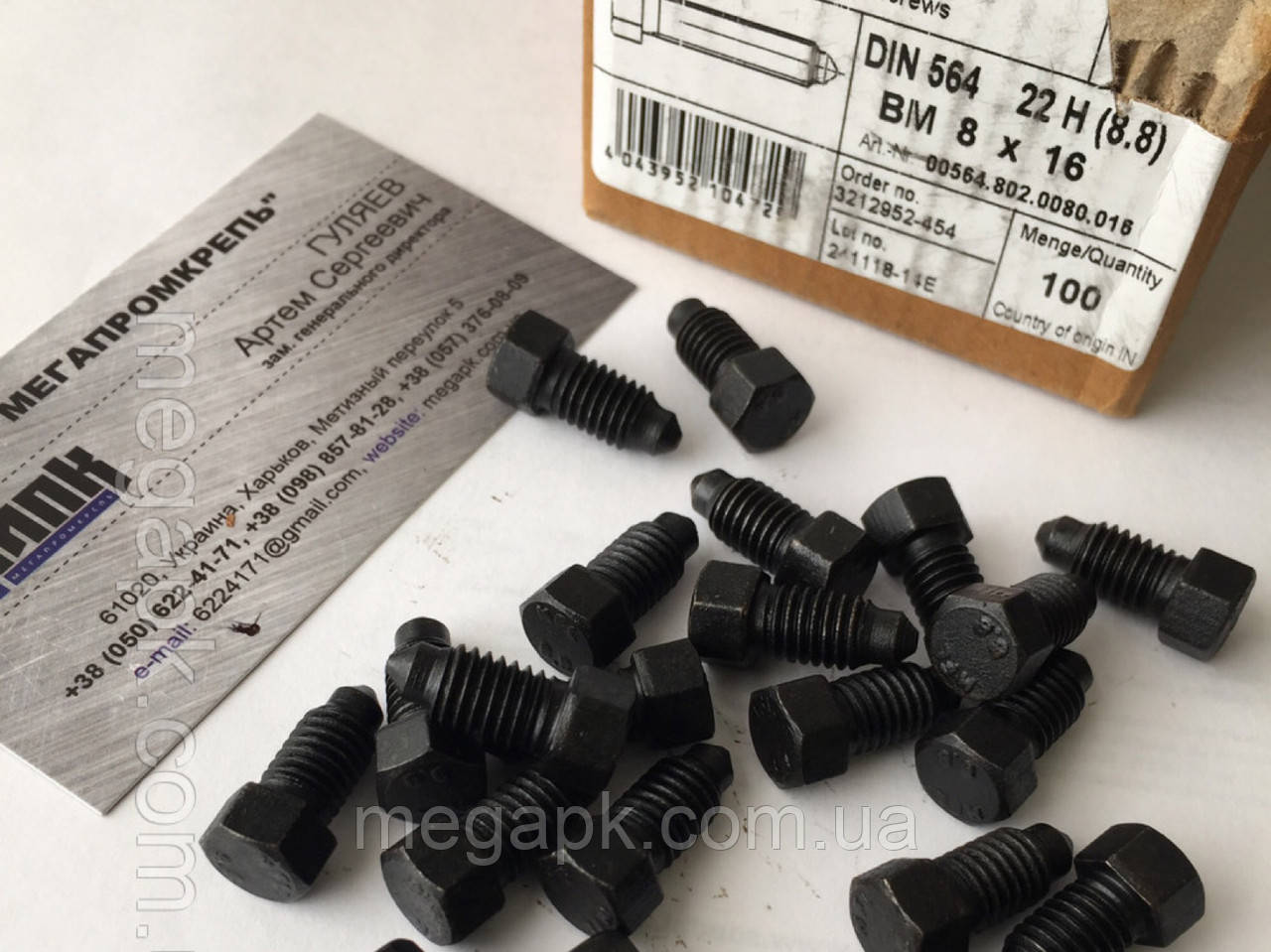 DIN 564 Болт установочный с шестигранной головкой и конусным концом ...