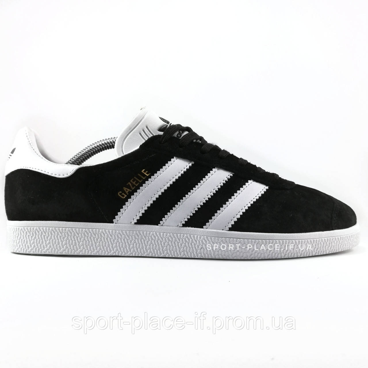 Мужские Кроссовки Adidas Gazelle Black & White (Адидас Газель) Черные с ...