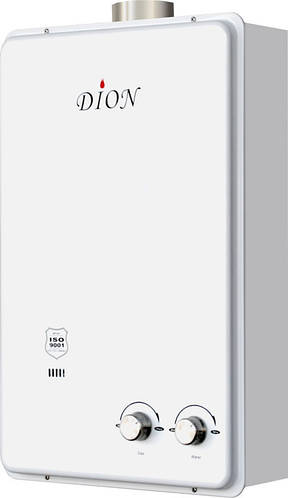 Купити Колонка газова DION JSD 10 D, Потужність: 20 кВт, Проток 10 л/хв, тип Турбо, розпалювач ...