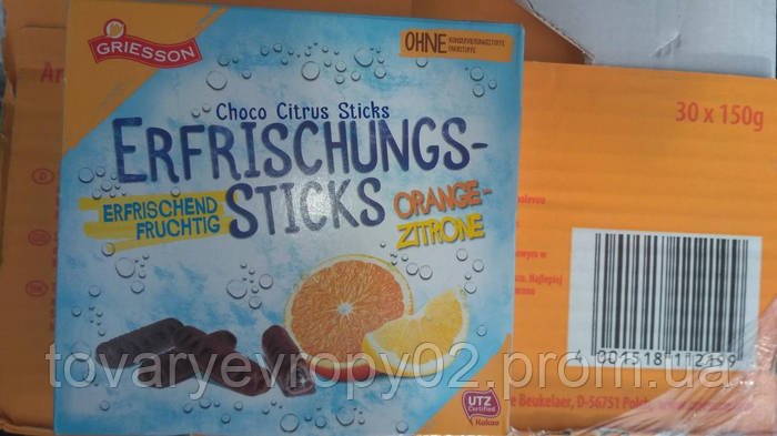 Купить Конфеты GRIESSON ERFRISCHUNGS STICKS 150 гр апельсиновые, цена ...