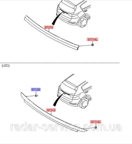 Купити Кліпса молдинга кришки багажника кіа Спортейдж 4 за 1шт., KIA ...