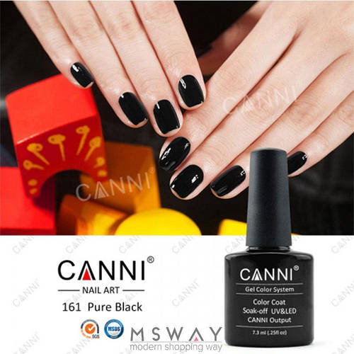 Купить CANNI Гель-лак для ногтей 7.3ml Тон 161 черный, цена 77 ₴ — Prom.ua (ID#825317874)