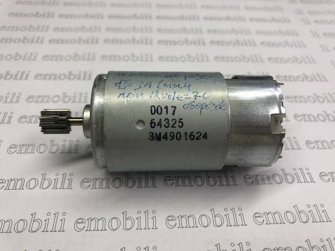 Мотор 12V, 38мм, 10 зубьев JOHNSON для детского электромобиля PEG ...