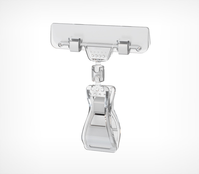 Цінникотримач на прищіпці з широким зажимом FX-CLAMP 0, Прозорий (ID ...