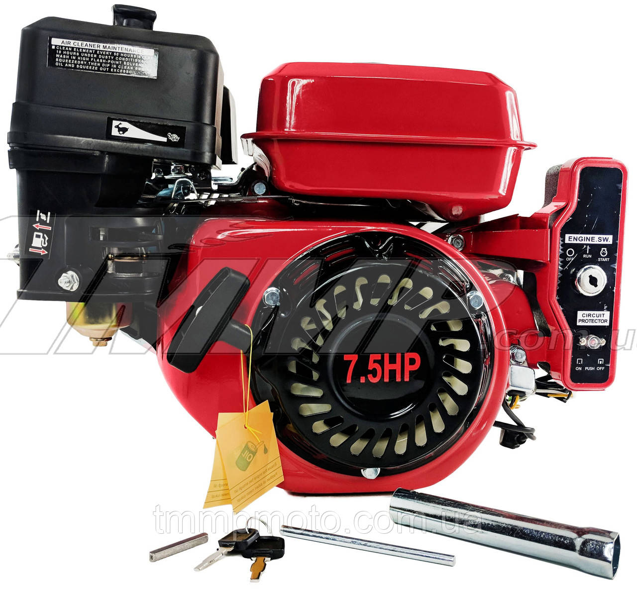 Двигун для мотоблока 170F d = 25 mm під шліц (7,5 HP, датчик оливи, паперовий фільтр) (ID ...