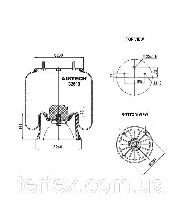 Пневморессора 4022 NP03 (ID#73670960), цена: 2817 ₴, купить на Prom.ua
