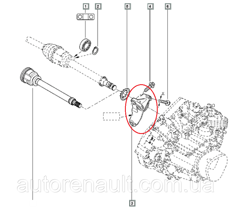 Купити Кронштейн кріплення підвісного підшипника півосі на Рено Кенго ...