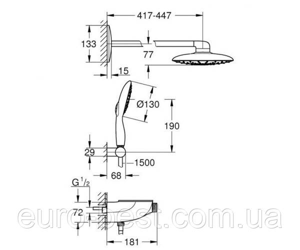 Купити Душова система з термостатом Grohe Rainshower System ...