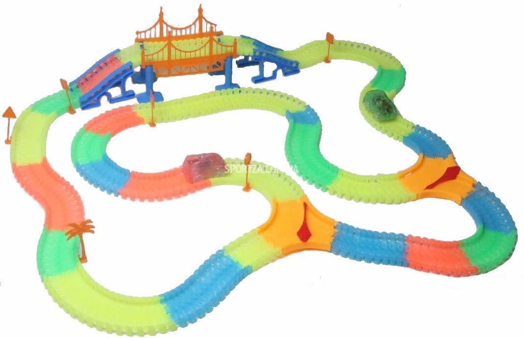 Magic Track Original - 360 деталей с мостом Мэджик Трек две гоночные ...