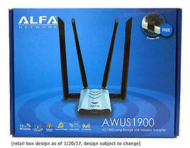 Мощный Usb Wi-Fi адаптер Alfa AWUS1900 Оригинал! чип Realtek RTL8814AU ...