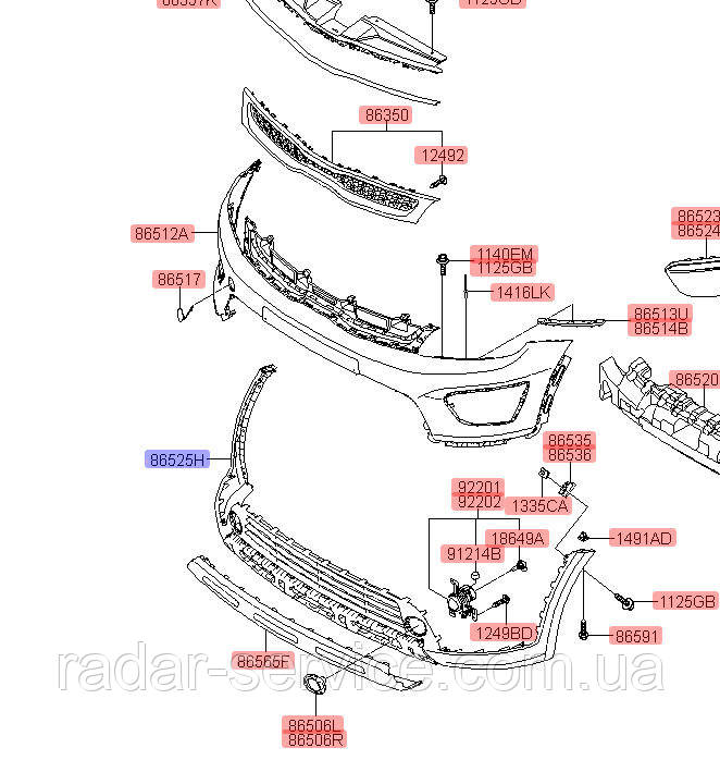 Бампер передній структура нижня кіа Ріо x line, KIA Rio XLine 2017-19 ...