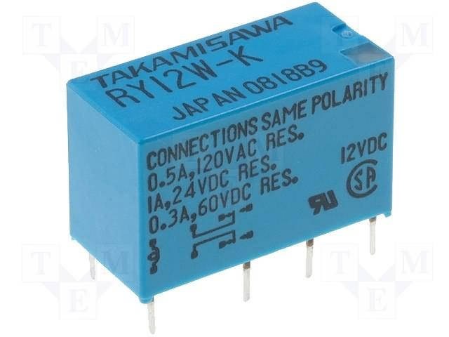 RY-12W-K Реле 12V / 1A 24VDC AgPd/Au; Совместимо с RSM822 / RS12 ...