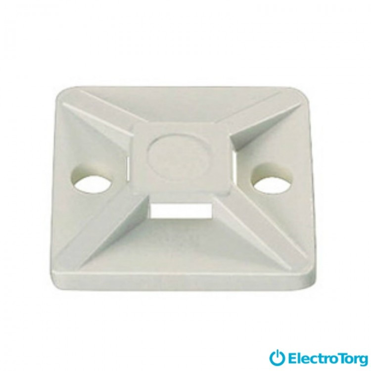 Площадка для крепления стяжек (хомутов) ТМ25 самоклеящаяся белая (100 ...