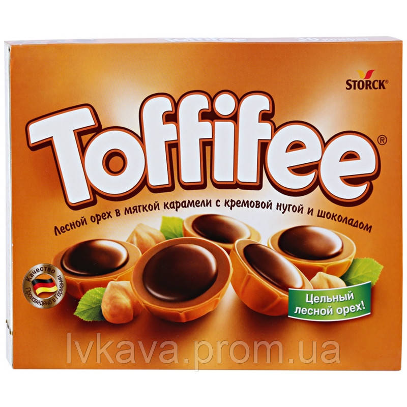 Конфеты Toffifee с лесным орехом в мягкой карамели с нугой Storck , 125 ...