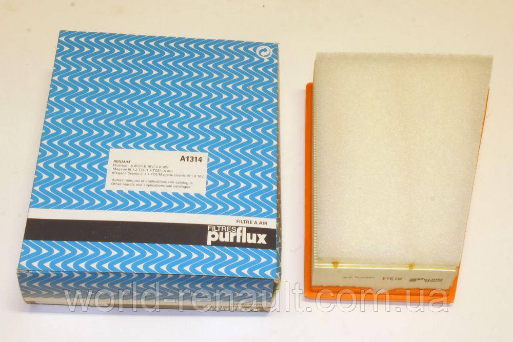 Фильтр воздуха на Renault Kangoo 2 2008 1.6i 8V, 1.5dci / PURFLUX A1314 ...