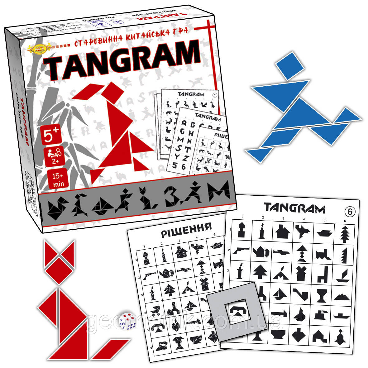 Настольная игра "ТАНГРАМ" Tangram (китайская мозаика) (Мастер), ціна 60 ...