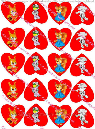 Купити Вафельна картинка Валентинки (для кексів,капкейків,пряників ...