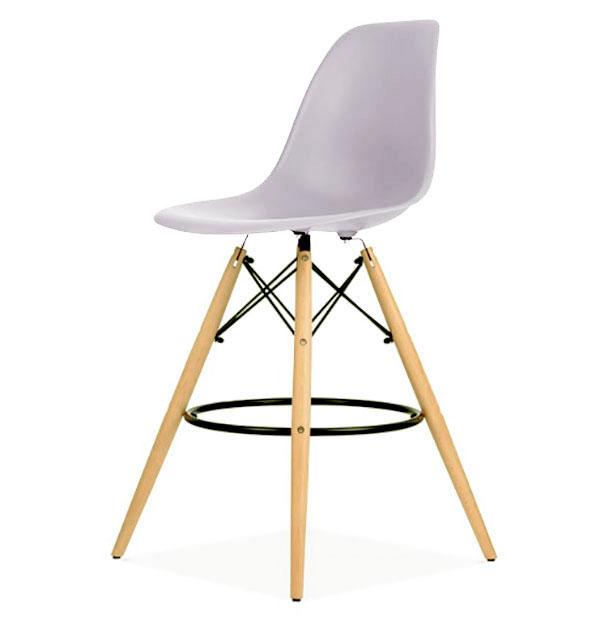 Стул полубарный Nik Bar высота посадки 65 см серый 35, пластиковый на ...