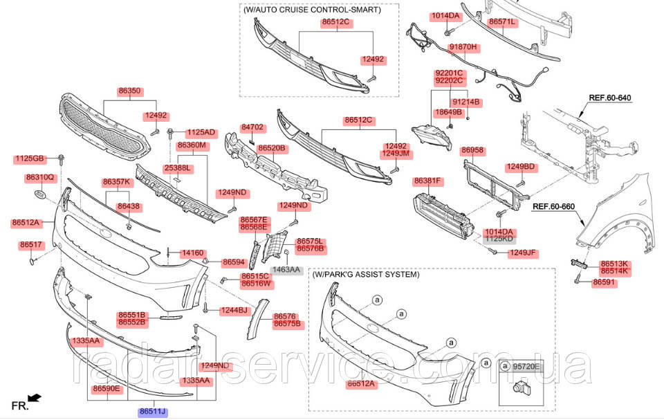 Купити Бампер передній губа, KIA Niro 2016-, 86512g5000, ціна 15156.17 ...