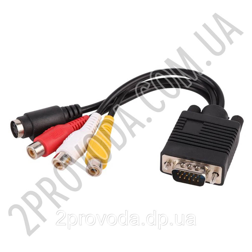 Кабель переходник VGA S video RCA тюльпан (ID#881312323), цена: 150 ...