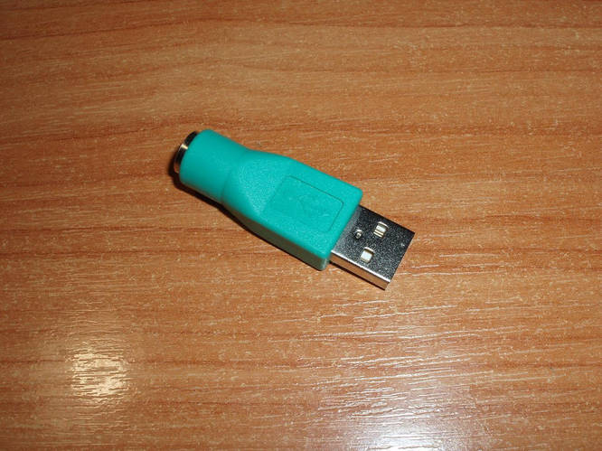 Адаптер USB (папа) - PS2 (мама) зеленый переходник для подключения ...