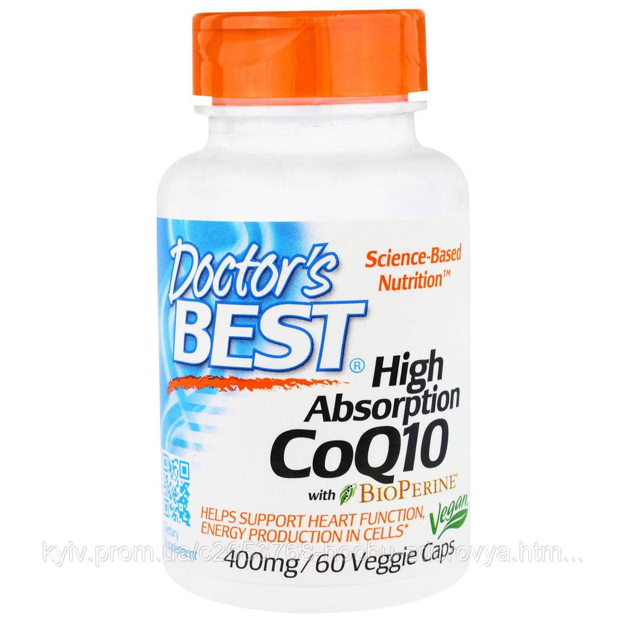 Doctor's Best, Коэнзим Q10 с высокой степенью поглощения, с биоперином ...