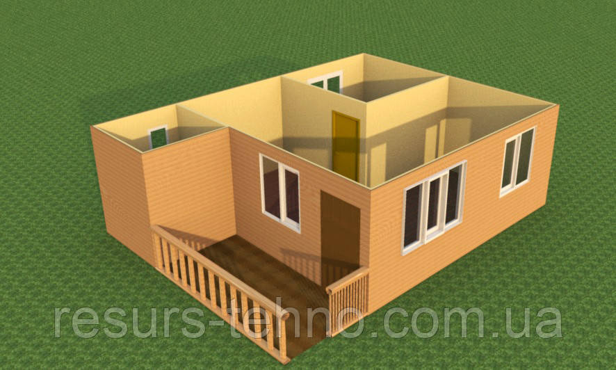 Дачный домик деревянный сборный 8м х 6м с террассой: продажа, цена в ...