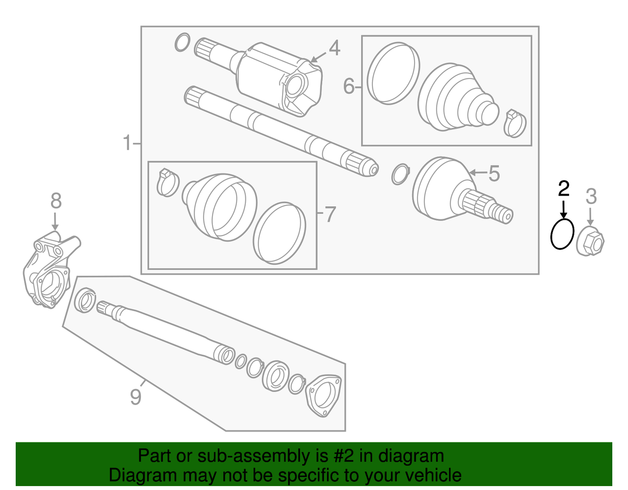 Шайба (стопорное кольцо) передней полуоси GM 11547142 OPEL Insignia ...