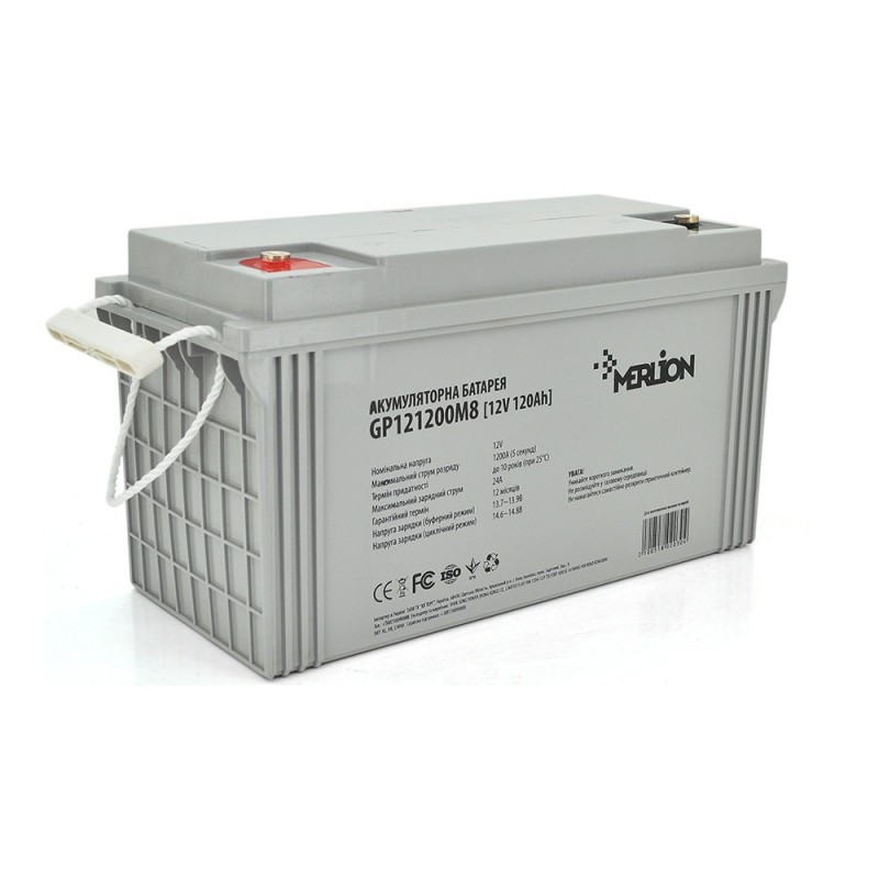 Купить Аккумулятор AGM - 120 Ач, 12 В гелевый Merlion GP121200M8 White ...