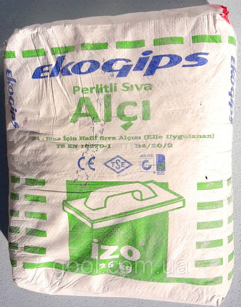 Шпаклевка Изогипс Экогипс стартовая гипсовая 25 кг. Турция, цена: 317. ...