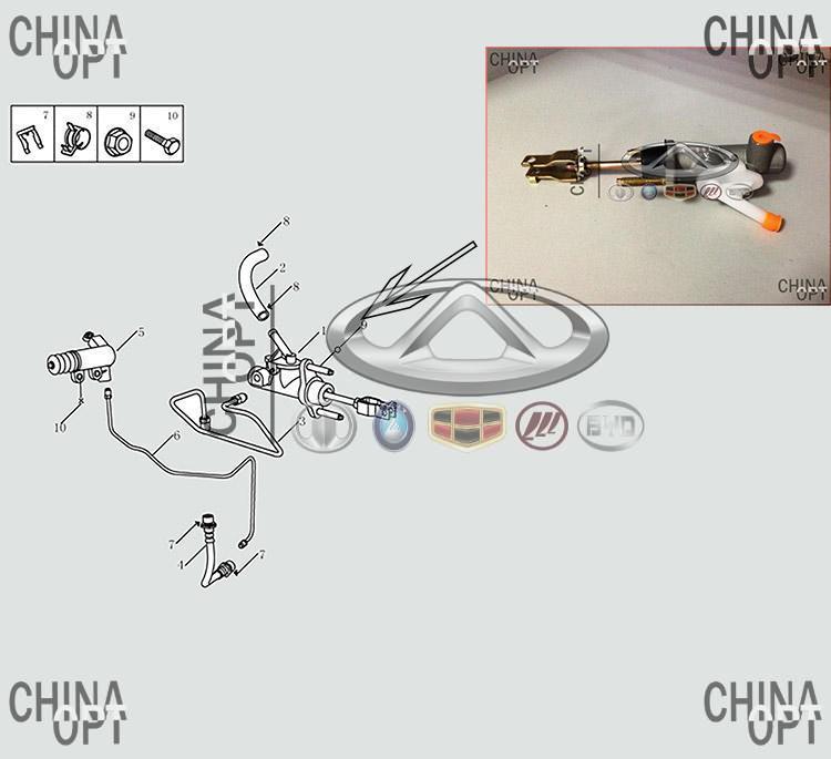 Цилиндр сцепления главный, Geely GC6 [LG-4], 1014001688, Aftermarket ...