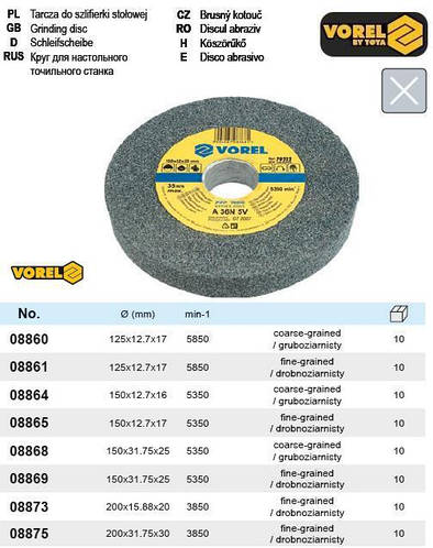Купить Круг для точила Польша 125х12,7х17 мм мелкозернистый VOREL-08861, цена 65.78 ₴ — Prom.ua ...