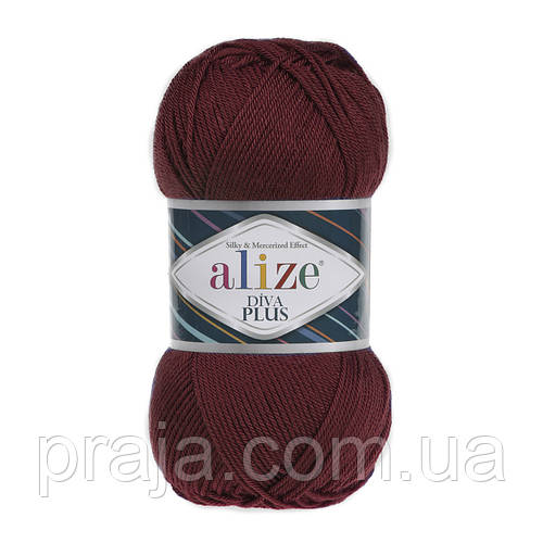 Alize Diva Plus - 57 бордовый, цена 344 грн — Prom.ua (ID#902880458)
