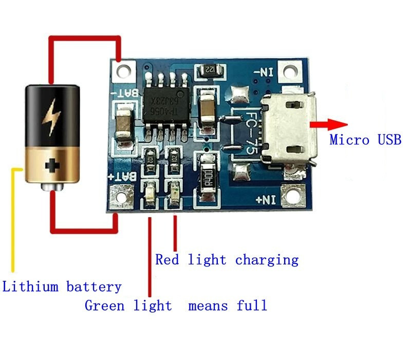 TP4056 Li-ion 18650 Battery Charger Module Pinout,, 56% OFF