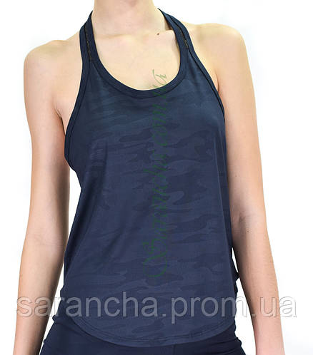 Купить Накидка/майка женская спортивная с глубокими проймами синий ...