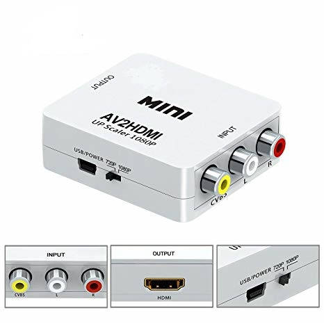 Конвертер AV RCA to HDMI тюльпан переходник, адаптер AV2HDMI, 1080p с ...