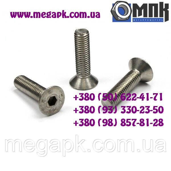 Винт М3х6...20мм, винт нержавеющий с потайной головкой с внутренним ...