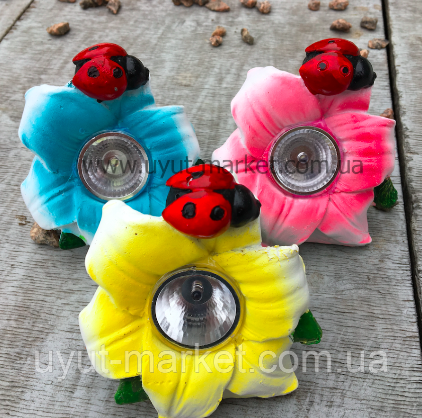 Газонный Светильник на Солнечной Батарее Цветок 100х95х100мм Полимер — Купить Недорого на