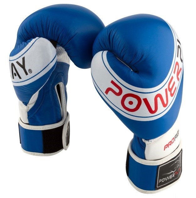 Боксерские Перчатки PowerPlay Кожаные 10 OZ Blue/white — Купить ...