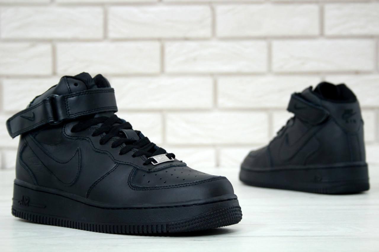 Кроссовки Nike Air Force черные высокие (Найк Аир Форс) купить в ...