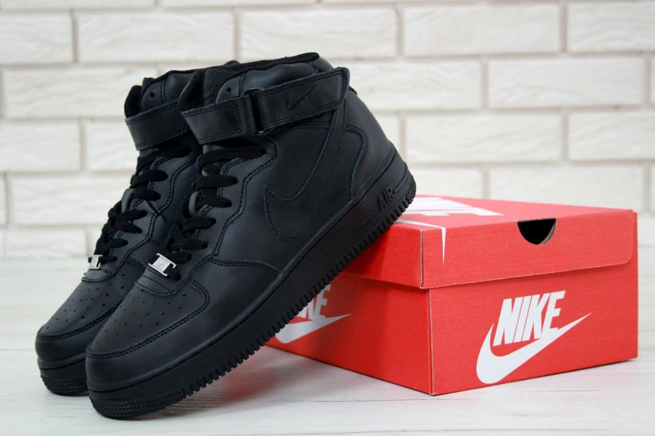 Кроссовки Nike Air Force черные высокие (Найк Аир Форс) купить в ...